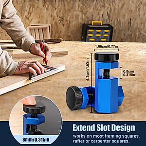 Cocowin Tall Stair Gauges for Framing Square with Holder and Carabiner Stair guages Knobs Tool for Circular Saw Metal Stair Stringer Layout Tool for Carpentry Squares Stair and Rafter Gauge Clamps