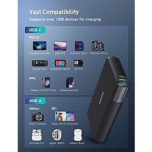 evatronic Portable Charger, 30000mAh Portable Laptop Charger 65W Fast Charging Battery Pack, USB C Power Bank for Vision Pro MacBook, Dell, iPad Pro, iPhone 15/14 Pro Max, Galaxy, Steam Deck and More