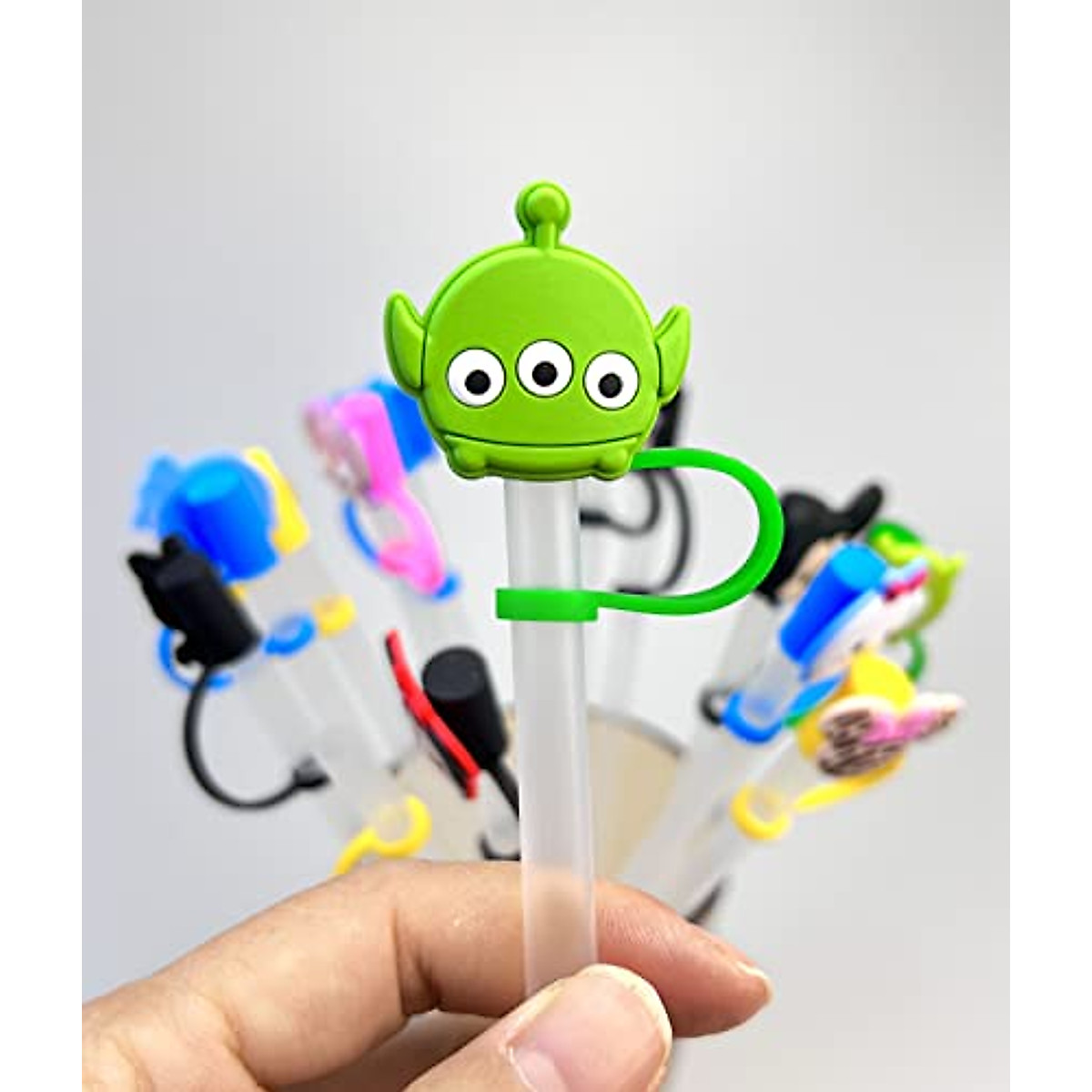 20Pcs Reusable Themed Party Straw Cap Silicone Reusable Drinking Straw Cover Lids Dust-Proof Straw Plugs for Straw Tips for Home Kitchen Accessories Party Decoration Funy Gifts