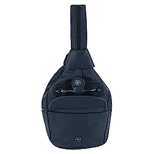 CTM® Women's Leather Sling Strap Backpack, Black