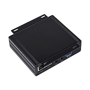 Waveshare Dual Gigabit Ethernet 5G/4G Mini-Computer Compatible with Raspberry Pi Compute Module 4 (NOT Included) with Metal Case and Cooling Fan