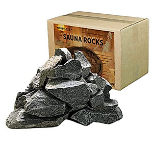 HOUSYLOVE Sauna Rocks/Sauna Stones, 36 lb Box of Lava Rock for Steam Sauna, Sauna Stone