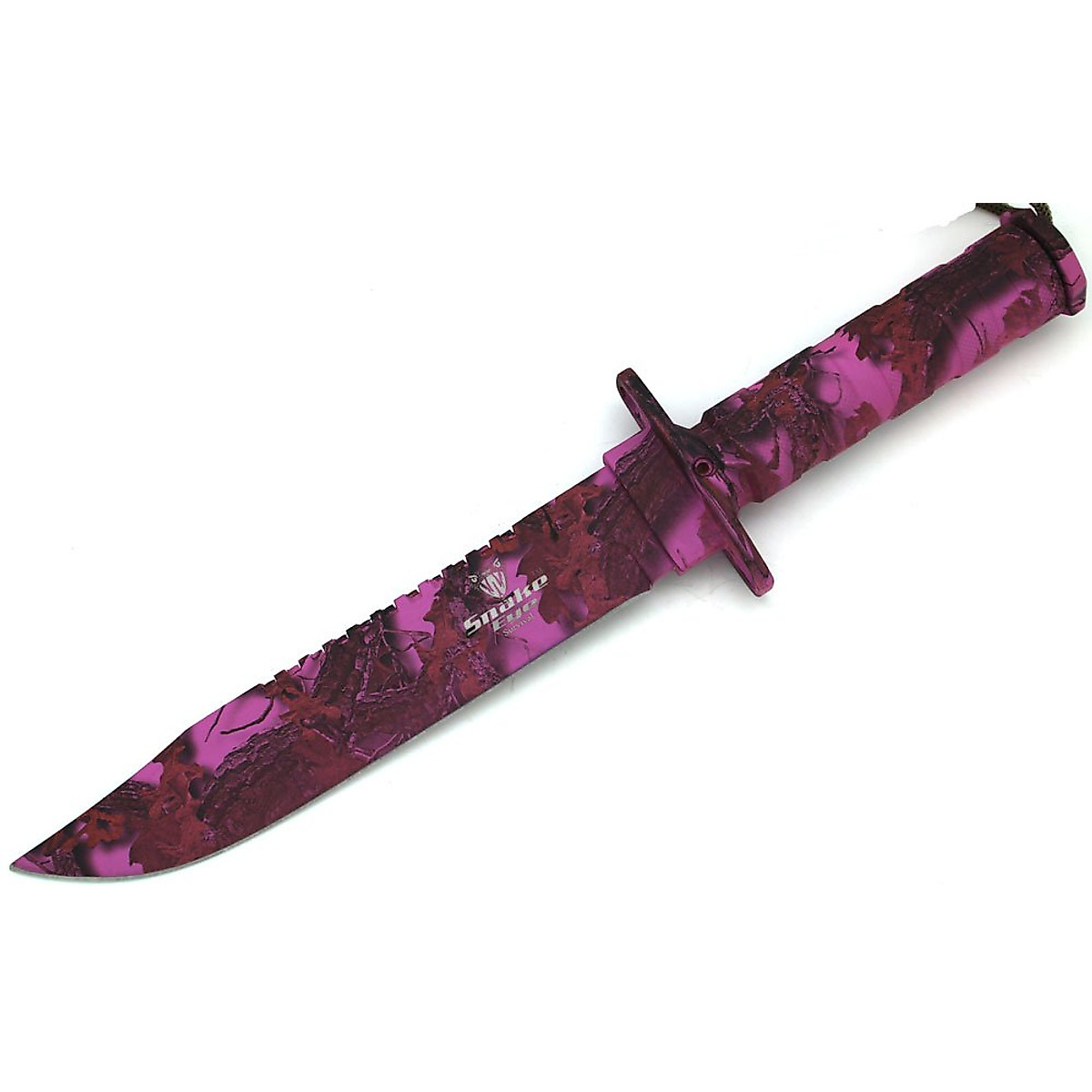 Snake Eye Tactical Full Tang Rescue Style Knife w/Sheath & Survival Kit Hunting Camping Fishing Outdoors Razor Sharp Blade (Purple Camo)