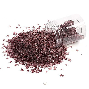 Shiny Stone High Luster Reflective Fire Glass Gravel,Fire Gems,Fire Drops,Fire Glass Pebbles Stones Beads Chips for Fire Pit Fish Tank Aquarium Garden,3-6mm 305g/0.67lb (Grape)