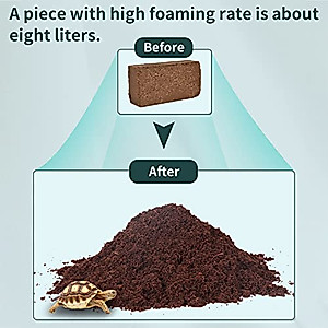 Hamiledyi Compressed Coconut Fiber Substrate,2 Pcs Tortoise Bedding Bricks Natural Hermit Crab Soil Soft Reptiles Terrarium Supplies for Snake Bearded Dragon Gecko Tarantulas Ball Python