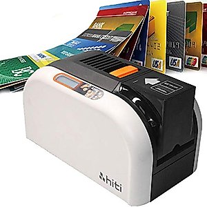 CNJACKY ID Card Printer, Card Printing Machine, CS-200e Dye Sublimation Printing Technology, Carddesiree Cs Software, Upgradable Encoding 300 Dpi Card Printer (Monochrome)