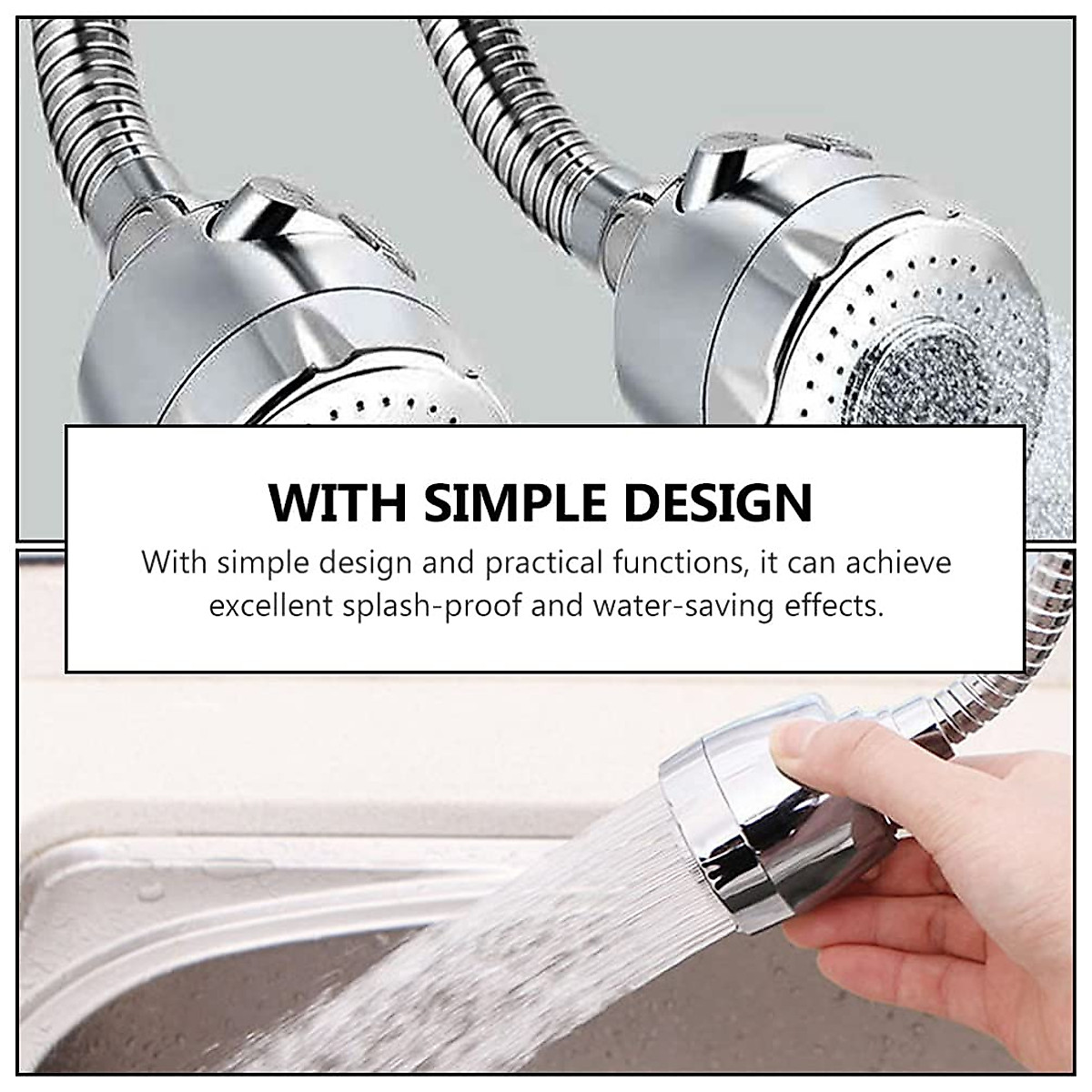 DOITOOL 2pcs Splash Extender sink Sprayer Head Nozzle Kitchen Sink Faucet Aerator Kitchen Bath Fixtures swivel faucet bubble sprayer lengthen Stainless steel small tools to rotate