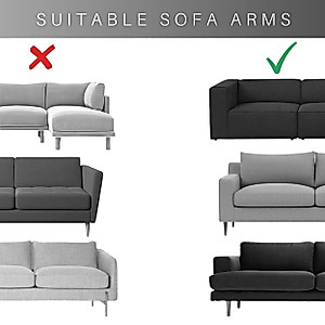 Sofa arm Tray Table Couch Bedside Wood Coaster Coffee Cup Foldable armrest Caddy end Protector Folding Living Room Furniture mat tv Chair Tables Trays with Fabric (Color 4.Grey)