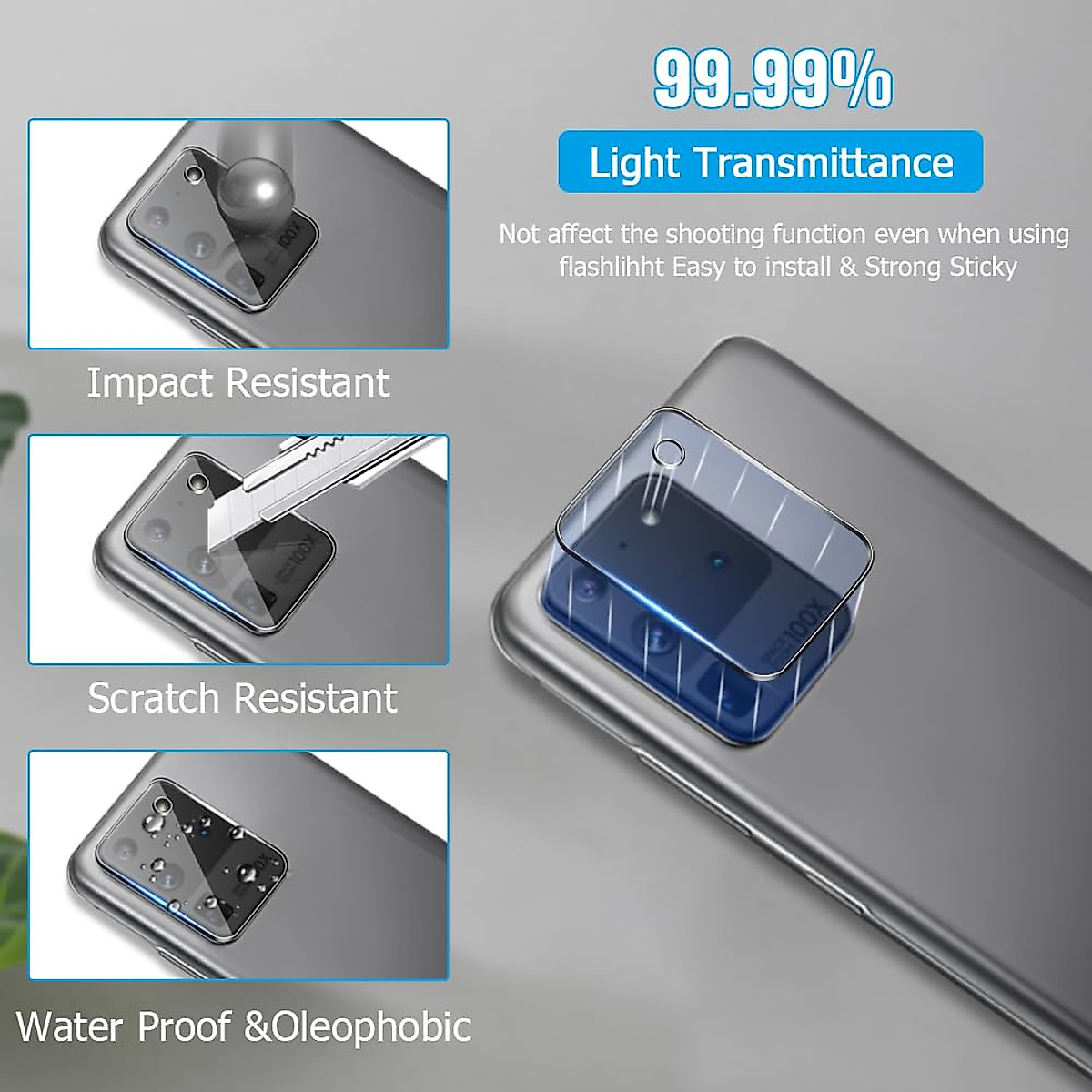 [2+2Pack] Galaxy S20 Ultra Screen Protector with Camera Lens Protector,[9H Hardness] [Anti Scratch] [3D Curved] [HD Tempered Glass] for Samsung Galaxy S20 Ultra 5G (6.9 Inch)