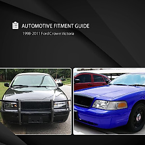 AUTOZENSATION Compatible with 1998-2011 Ford Crown Victory Black Housing Clear Lens Headlights + Corner Lights L + R Pair Headlamp