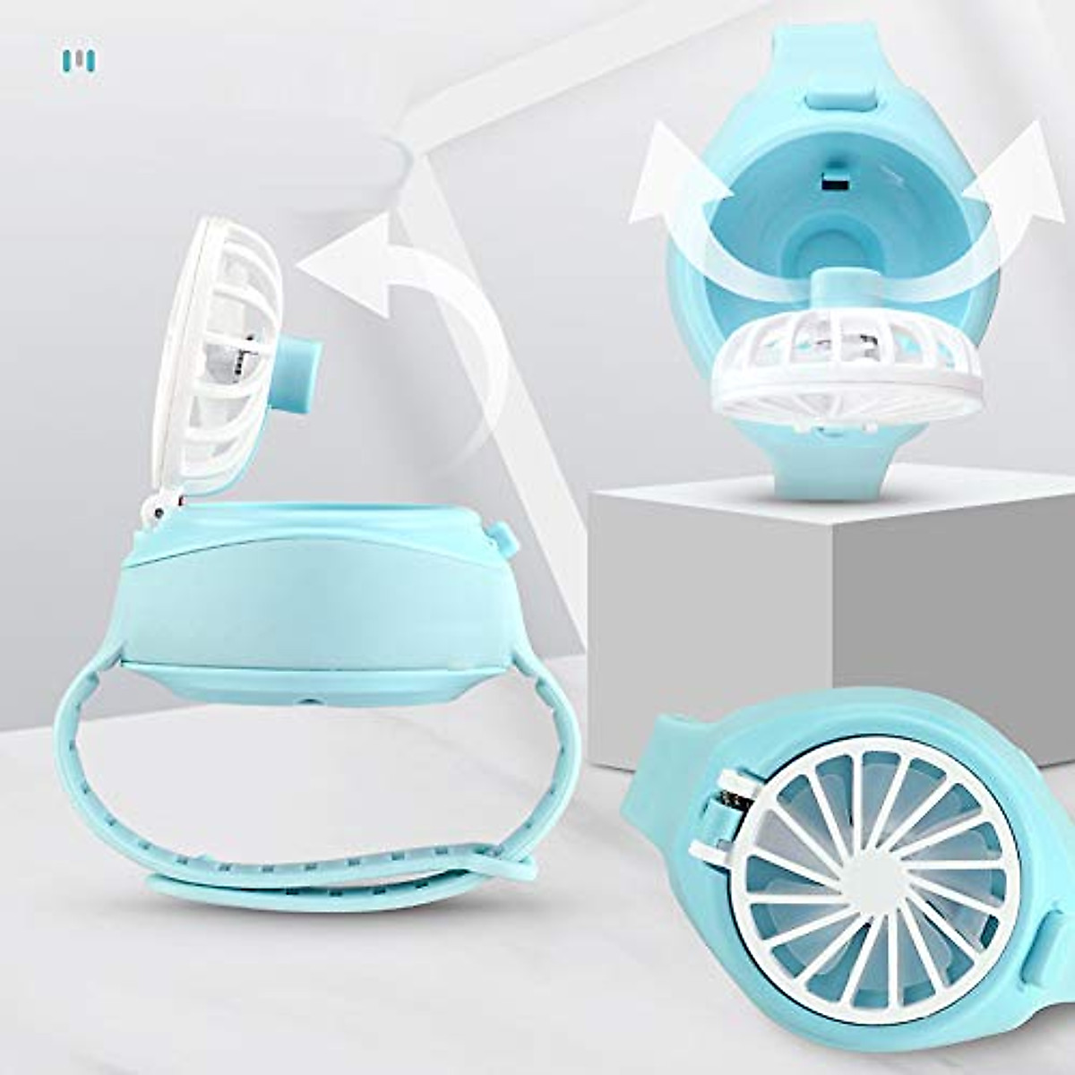 Various Watch-Shaped Fan, 3.7 V 28x6cm Polymer Battery Oscillating Tower Fan with ABS and PP for Outdoor