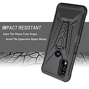 Moto G Pure Case, Motorola G Pure Case, [with Tempered Glass Screen Protector Include], Circlemalls Military Grade 12 ft Shockproof Cover Built in Kickstand and Belt Clip Holster -Dark