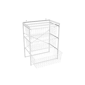 ClosetMaid Wire Basket 3 Drawer Organizer Unit with Shelf for Pantry, Closet, Clothes, Linens, Sturdy Steel, Easy Assembly, White