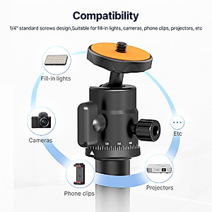 jusmo LS09 Aluminum Projector Floor Stand for Nebula/XGIMI/Other Video Projectors, Mevo Camera Stand, 16.5-34.6inch Adjustable, Compatible with Projector/Camera/Phone/GoPro/Webcam/Lights