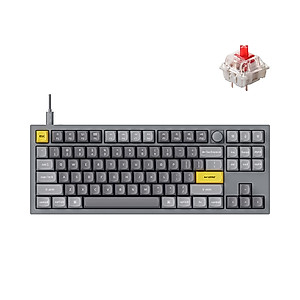 Keychron Q3 Wired Custom Mechanical Keyboard Knob Version, TKL QMK/VIA Programmable Macro with Hot-swappable Gateron G Pro Brown Switch Double Gasket Compatible with Mac Windows Linux (Grey)