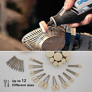 110PCS Wool Buffing Polishing Wheel for Dremel Tool Kit, Jewelry Making Tools for Dremel Tool- 1/8 Inch Shank with Storage Case