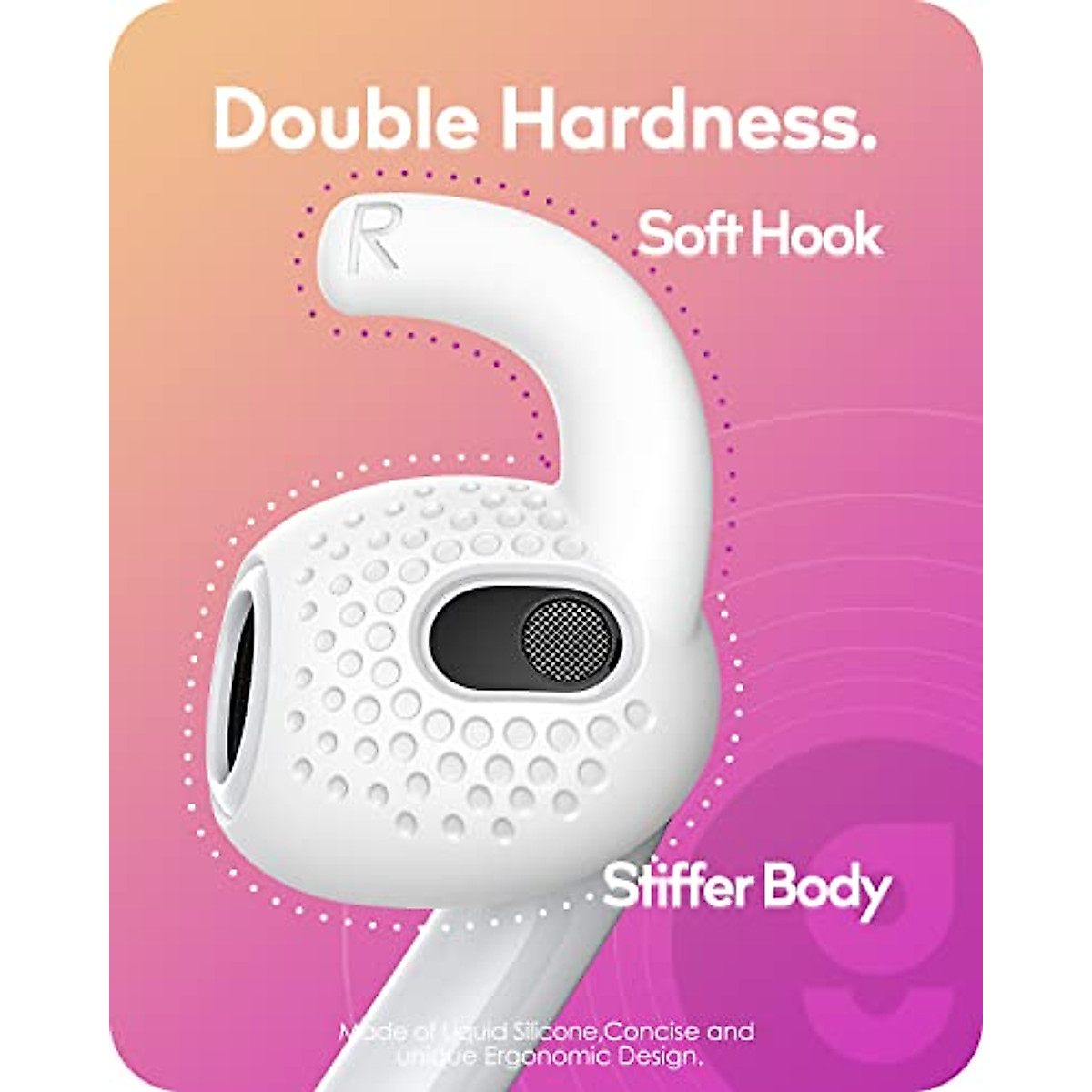 Gcioii - Upgraded Ear Hooks Covers for AirPods 3 [Added Storage Pouch] Sport Anti Slip Ear Tips Wings, Grip Tips Accessories Compatible with Apple AirPods 3rd Generation (White,3 Pairs)