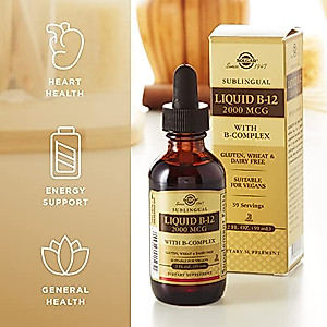 Solgar, Sublingual Liquid B-12 2000 Mcg with, 2 Fl Oz