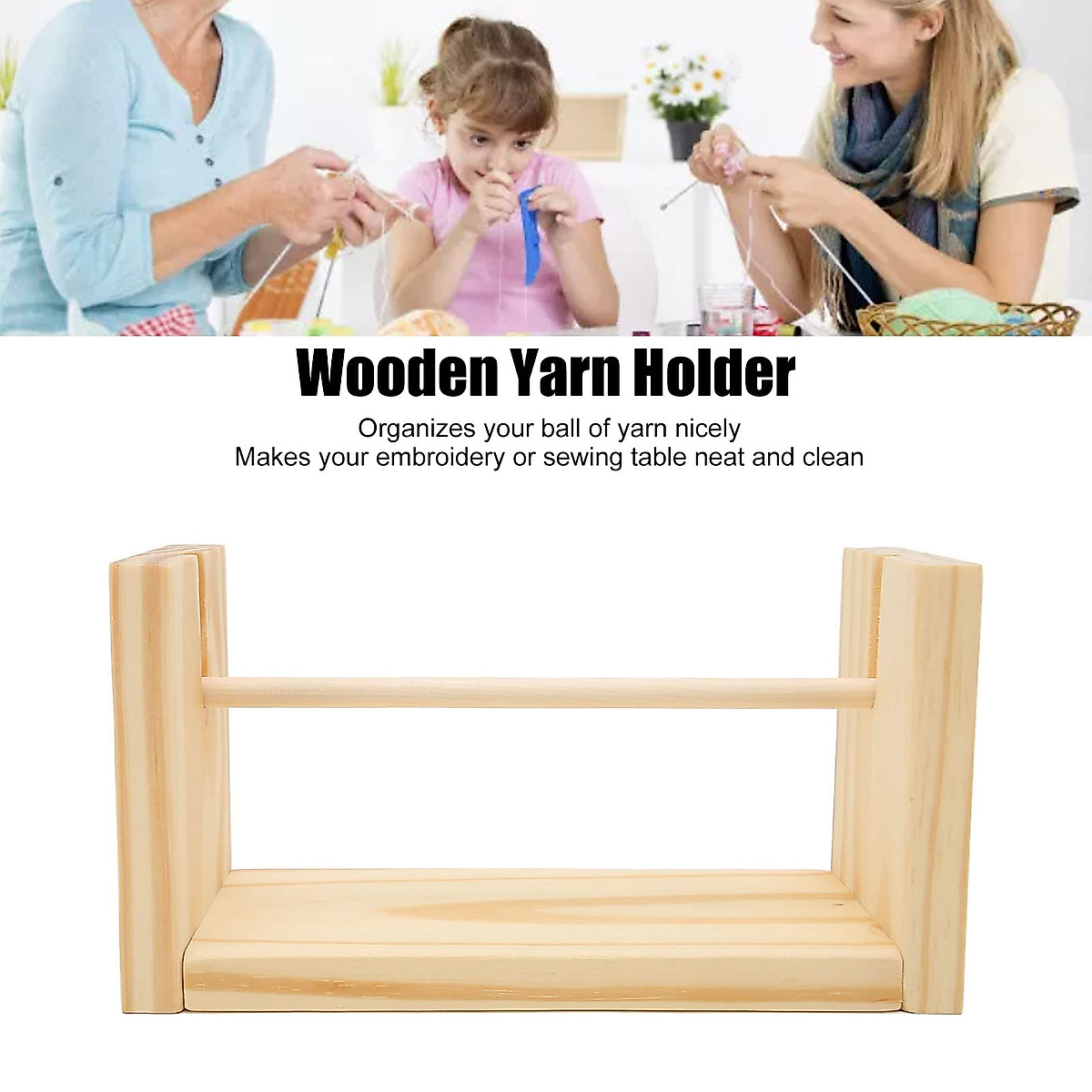 Crochet Yarn Holder,Yarn Dispenser Yarn Ball Holder Wool Yarn Spindle Yarn Spindle Feeder Wooden Yarn Holder Wool Ball Holder for Crochet and Knitting