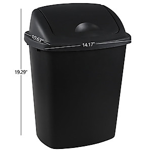Minekkyes Office Trash Can with Lid, 8 Gallon Kitchen Garbage Can, Plastic Durable Waste and Recycle Bin (Set of 4, Black)