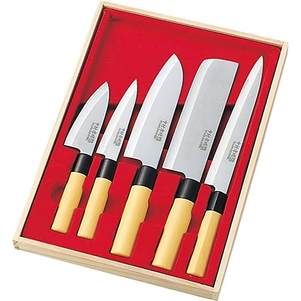 Yamasho Kitchen Knife Set Of 5 Produced By Komei Nakamura Including Sushi Knife Japanese