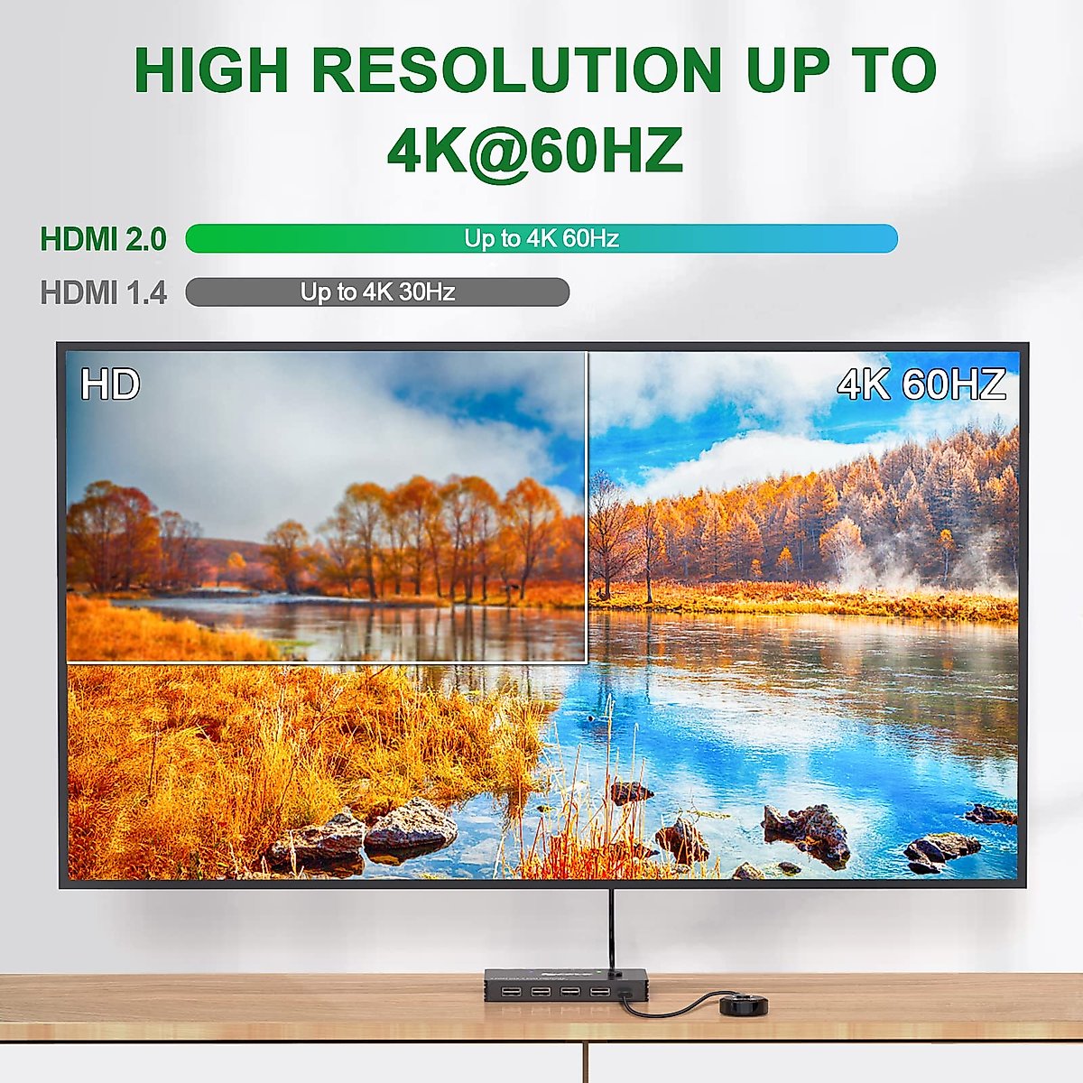 USB C KVM Switch 4K@60Hz,MLEEDA USB C Switch 2 Computers Share 1 Monitor and 4 USB Devices,Compatible with Thunderbolt 3,with 100 W Power Delivery Option,Wired Remote and 3 Cables Included