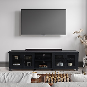 CorLiving Fremont Black Ravenwood TV Bench for TVs up to 90"
