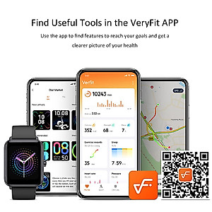 MEGIR Built-in Alexa Unisex Sports 1.55" Touch Screen Smart Watch Fitness Tracker/Heart Rate/Sleep Monitor/Sleep Monitor/SpO2 Pedometer with Blue Silicone Strap Touch Screen for Android iOS System