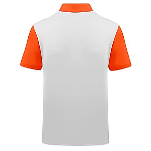 V VALANCH Mens Polo Shirts Short Sleeve Moisture Wicking Golf Tennis Polo Casual Shirts Orange,XL