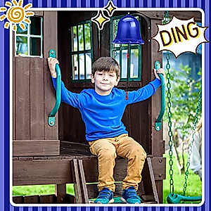 Toys Bell Playground Hanging Bell Educational Plastic Playground Hanging Set Accessories for Boys Girls Gift Outdoor Playhouse Wooden Swing Set Playset Backyard Amusement Park (Blue)