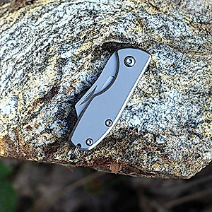 BYKCO Keychain Folding Knife, Small Compact Minimalist Pocket Knife for Women, Men, Camping Hiking Fishing Outdoor