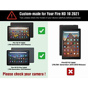 TiMOVO Case for All-New Kindle Fire HD 10 & Fire HD 10 Plus Tablet (10.1", 11th Generation, 2021 Release), Vertical Horizontal Stand Cover with Auto Wake/Sleep, Card Slot, Hand Strap, Green