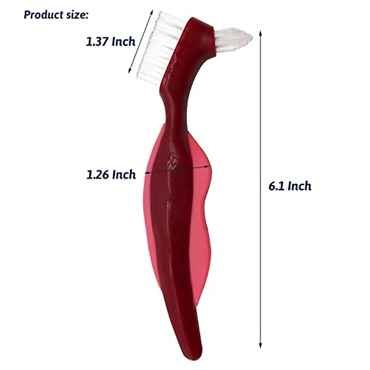 Premium Hard Denture Brush Toothbrush, Cleaning Brush, Multi-Layered Bristles & Portable Denture Double Sided Brush, Denture Care(Pack of 3)