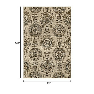 Mohawk Home Belgravia Transitional Geometric, Ornamental Gray 8' x 11' Area Rug Perfect for Living Room, Dining Room, Office