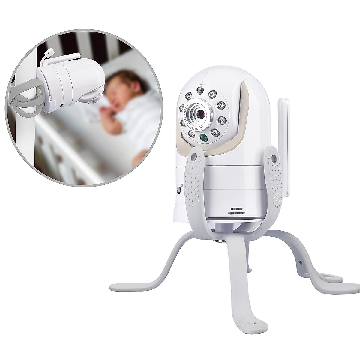 Chillax Universal Baby Monitor Mount - Adjustable Small Baby Camera Mount - Baby Monitor Holder Compatible with Motorola, Infant Optics DXR 8