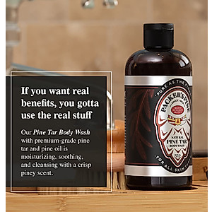 Packer's Pine Tar Body Wash | Soothing Mens Shower Gel For Psoriasis Relief | Made With Natural Pine Tar and Pine Oils | Paraben & Sulfate-Free, 16 fl oz