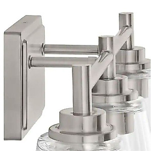 Hampton Bay 22.5 in. Wakefield 3-Light Brushed Nickel Modern Bathroom Vanity Light with Clear Glass Shades