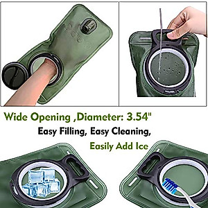 Hydration Bladder, 3L Water Bladder for Hiking Backpack Leak Proof Water Reservoir Storage, 3 Liter BPA-Free Water Pouch Hydration Pack Replacement for Biking Climbing Cycling Running, Military Green