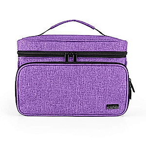 Luxja Sewing Accessories Organizer with 2 Detachable Clear Pockets, Sewing Supplies Organizer (Patent Design), Purple