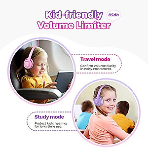 vinamass Kids Headphones, Ear Headphones for Kids, Wired Headphones with Safe Volume Limiter 85dB, Adjustable and Flexible for Kids, Boys, Girls,Suit for School Classroom Students Teens Children…