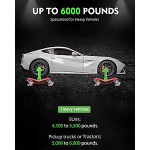 Garvee Car Dolly Set of 4 with 6000 lbs Capacity, Carbon Steel Heavy Duty Car Mover Wheel Dollies with Antiskid Plate & 360 Degree Rotatable Wheel, 16"*13", Red