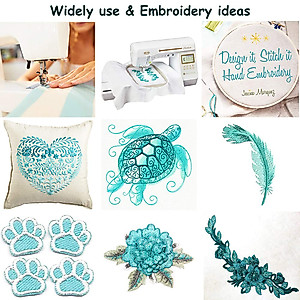 Set of 4 Embroidery Thread Light Cyan Turquoise Teal Polyester Huge Spool 3608 Yards (3300M) Each for Home Embroidery and Sewing Machines – ACRAFT