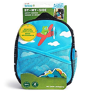 Brica by-My-Side Toddler Safety Harness Backpack with Leash, Owl, Blue