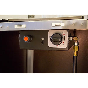 Hiland HLDSO1-WGTHG Pyramid Glass Tube Propane Patio Heater w/Wheels, 40,000 BTU, Hammered Bronze