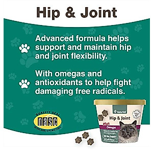 NaturVet – Hip & Joint for Cats Plus Omegas – 60 Soft Chews – Help Supports Healthy Hip & Joint Function – Enhanced with Antioxidants, Omega-3 & 6 Fatty Acids – 30 Day Supply