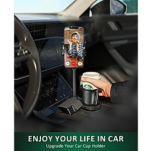 Car Cup Holder Phone Mount: Universal Auto Cell Phone Stand with Drink Expand Cup Holder for Truck | SUV | Automobile Compatible with iPhone & Samsung and Other Android Smartphone