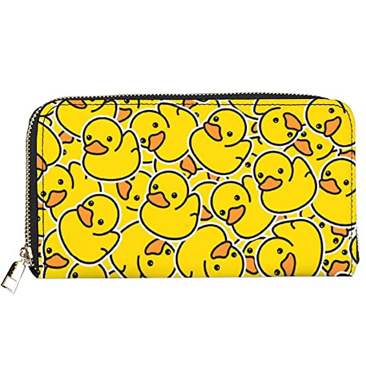 Qwalnely Cute Duck Wallet Leather Phone Money Credit Card Holder with Durable Zipper Purse Gifts for Women Girl