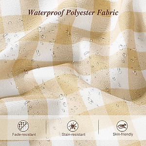 Lewondr Outdoor Throw Pillow Covers 12×20&18×18 Inch, Waterproof Throw Pillow Cases with Fringe, Striped Decorative Outdoor Cushion Covers for Garden, Patio, Couch, Balcony, 2 Pack, Beige