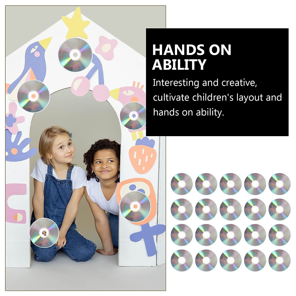 50Pcs Hand Decorated Discs handmade discs DIY Discarded Discs decorative DIY discs cd- r discs home decor Discs Craft blank recordable music rock plastic self made bird