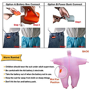 Arokibui USB Mini Upgrade Inflatable Costume Fan Replacement Blow up Blower Potable Fans for Dinosaur Inflatable Costume Doll Mascot Head or Other Inflatable Game Clothing Orange